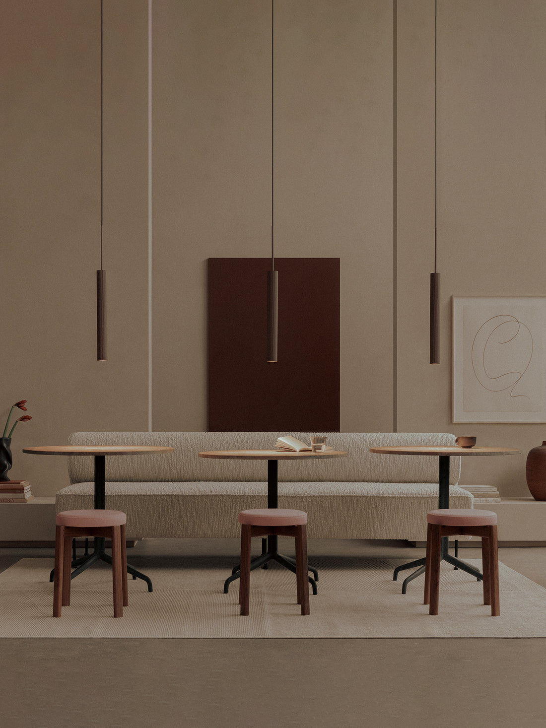 Passage Stool, Upholstered | Modern stool in FSC-certified wood