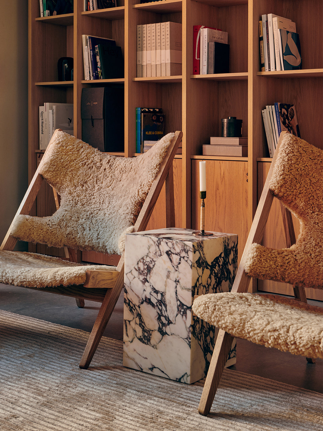 Knitting Lounge Chair, Sheepskin